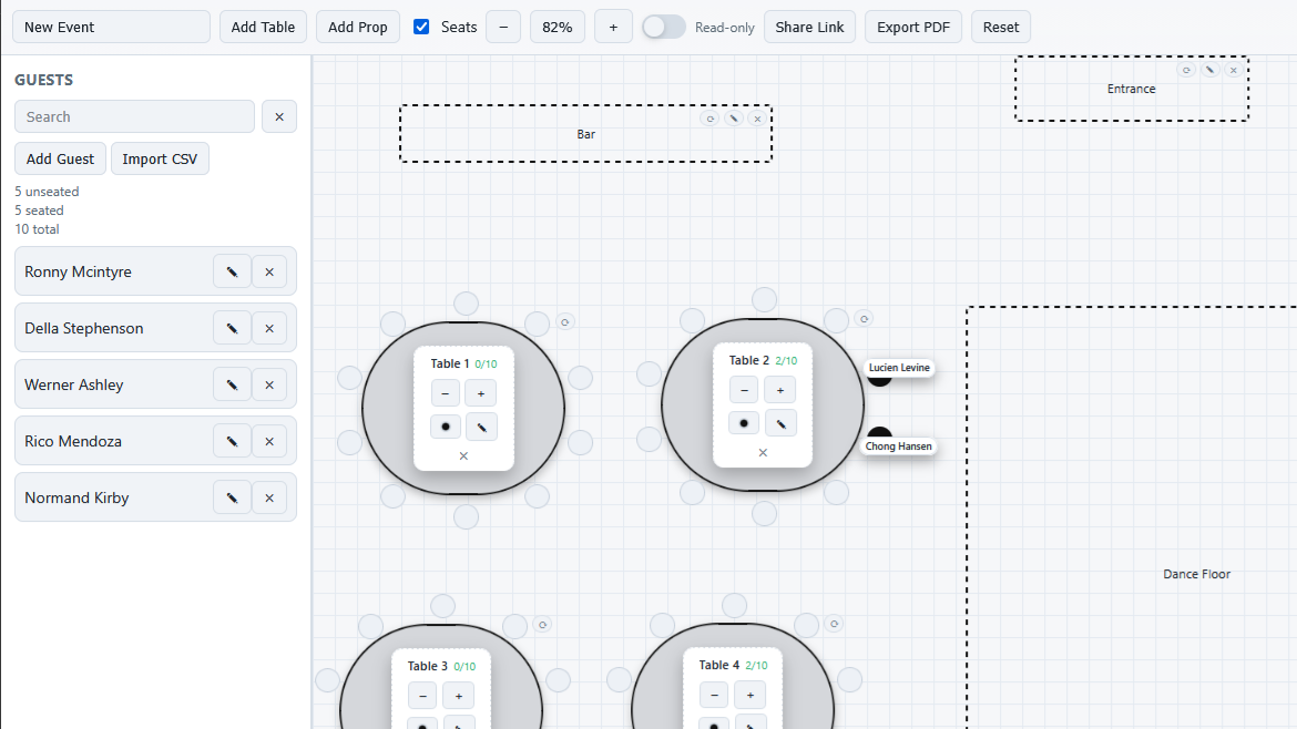 MySeatPlanner - Simple Seating Planner & Room Layout